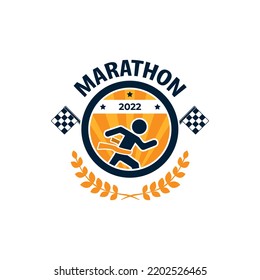 Modern Marathon Logo Badge Design Template Stock Vector (Royalty Free ...