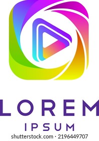 Modern Media Player Logo Template Stock Vector (Royalty Free ...