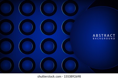 Modern Metallic Blue Circle Background Overlap Stock Vector (Royalty ...