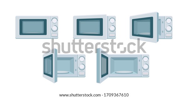 Modern Microwave Set Ready Animation Open Stock Vector (Royalty Free ...