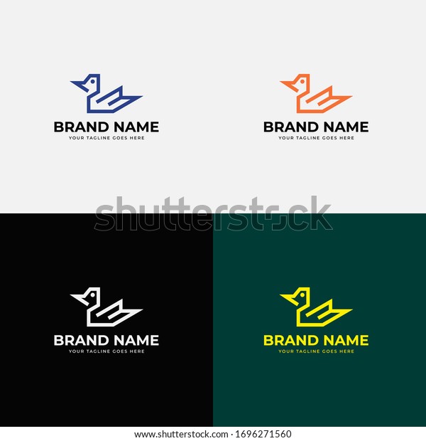 Modern Minimal Duck Logo Design Linear: เวกเตอร์สต็อก (ปลอดค่าลิขสิทธิ์ ...