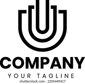 Modern Minimalist Monogram Logo Template Stock Vector (Royalty Free ...