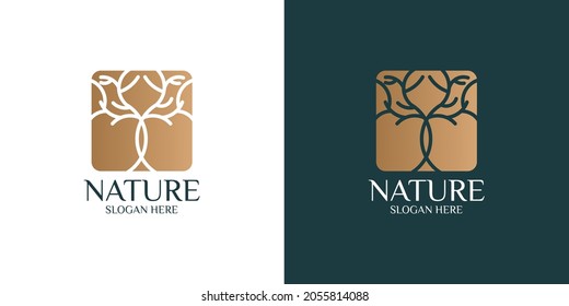 Modern Minimalist Tree Logo Set Stock Vector (Royalty Free) 2055814088 ...