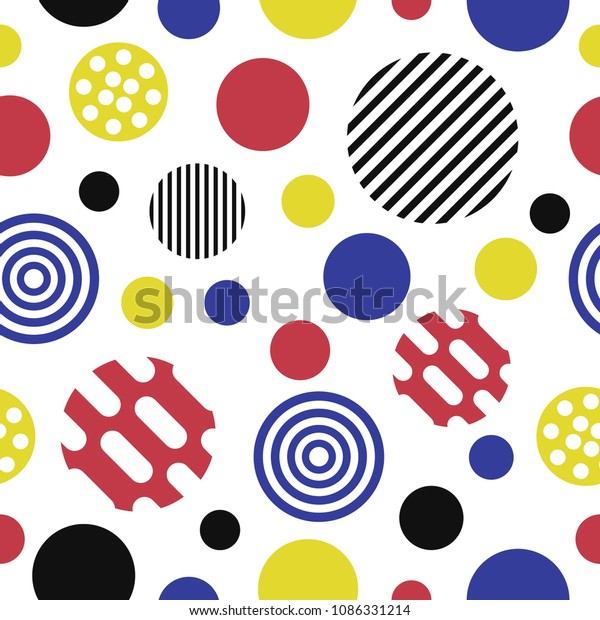 Modern Multi Circle Mondrian Art Seamless: เวกเตอร์สต็อก (ปลอดค่า ...