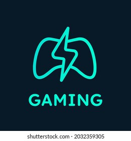 Modern Neon Gaming Logo Vector Template Stock Vector (Royalty Free ...