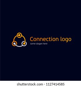 Modern Network Symbol Connection Logo Template Stock Vector (Royalty ...
