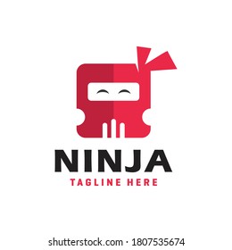 Modern Ninja Head Logo Design Stock Vector (Royalty Free) 1807535674 ...
