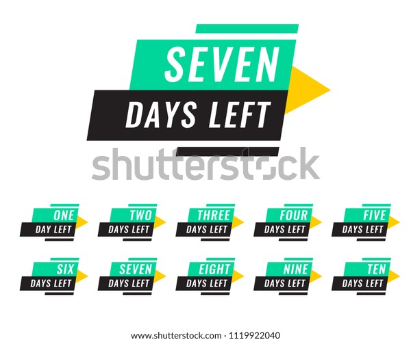 Modern Number Days Left Tags Stock Vector (Royalty Free) 1119922040 ...
