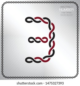 Modern Number Three Template Design Rope Stock Vector (Royalty Free ...