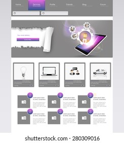Modern One Page Website Template Design Stock Vector (Royalty Free ...