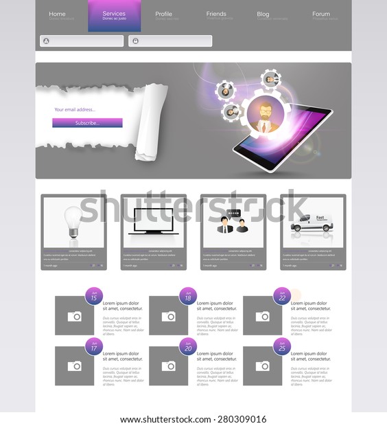 Modern One Page Website Template Design Stock Vector (Royalty Free ...