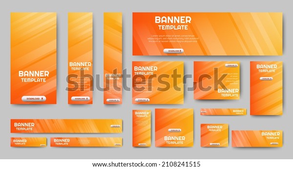 Modern Orange Banner Design Web Template Stock Vector (Royalty Free ...