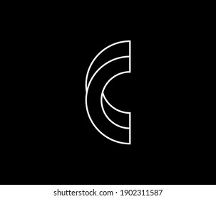 Modern Outline C Logo Design Minimal Stock Vector (Royalty Free ...