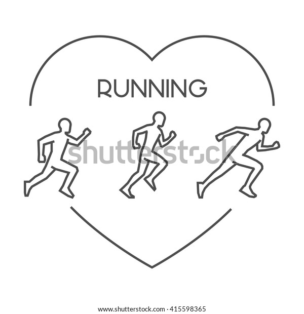 Modern Outline Running Symbol Vector Figures Stock Vector (Royalty Free ...