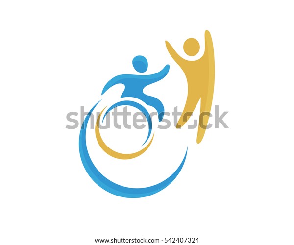 Modern Passionate Disability People Support Logo Stock Vector (Royalty ...