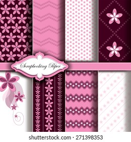 Modern Pattern Paper Scrapbook Set Pink Stock Vector (Royalty Free ...