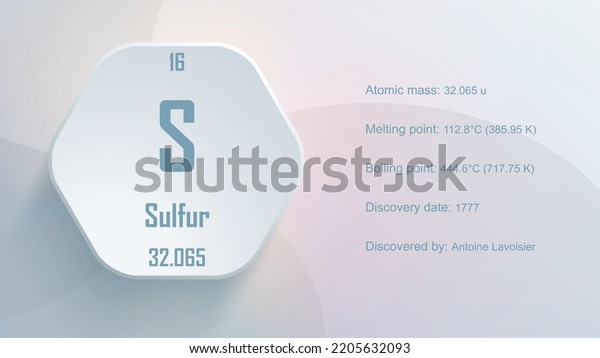 Modern Periodic Table Element Sulfur 3d Stock Vector (Royalty Free ...