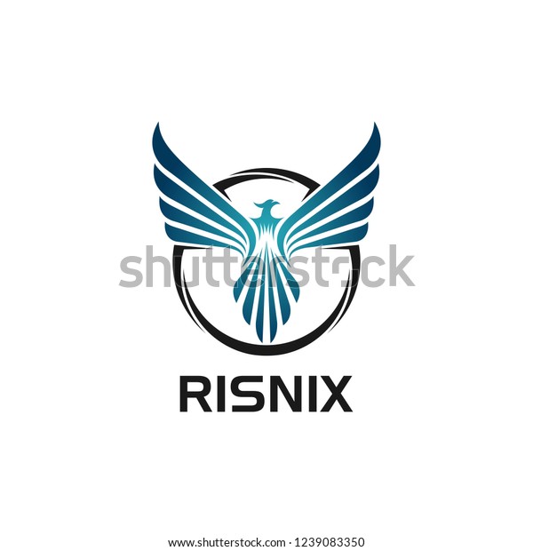 Modern Phoenix Blue Logo Icon Template Stock Vector (Royalty Free ...