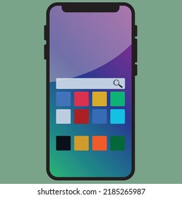 Modern Phone Screen Turned On Vector Stock Vector (Royalty Free ...