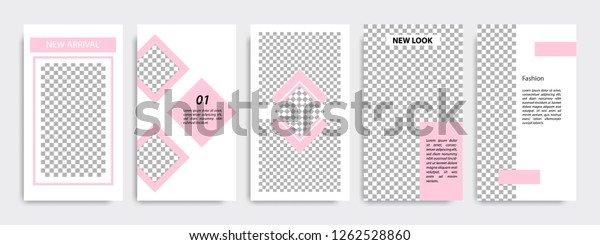 Modern Pink White Background Template Social Stock Vector (Royalty Free ...