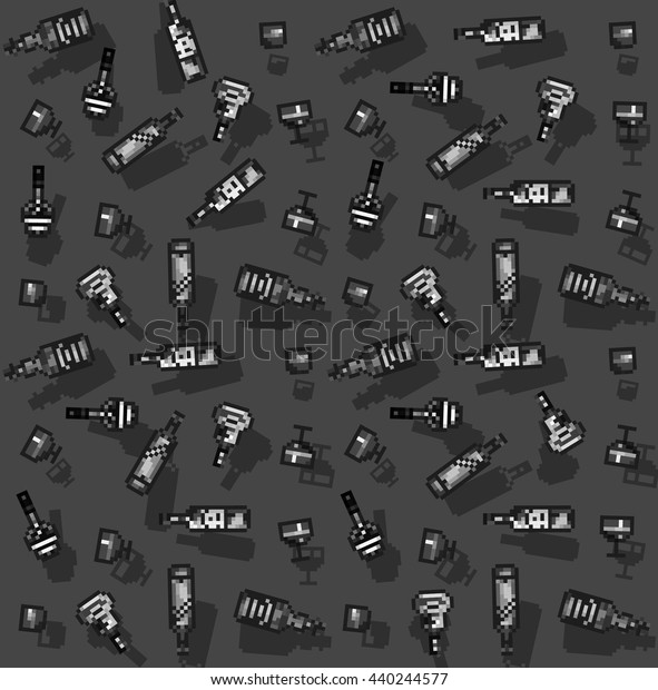 Modern Pixel Art Flat Alcohol Vector Stock Vector (Royalty Free ...