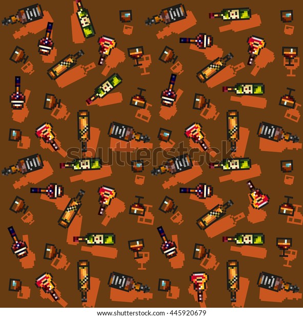 Modern Pixel Art Flat Alcohol Vector Stock Vector (Royalty Free ...