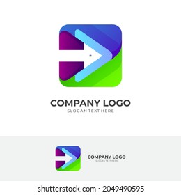 Modern Play Arrow Logo Design 3d Stock Vector (Royalty Free) 2049490595 ...