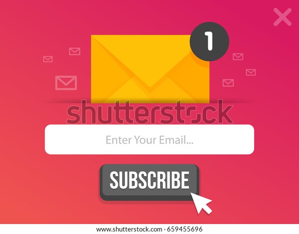 Modern Popup Subscribe Form Your Website Stock Vector (Royalty Free ...