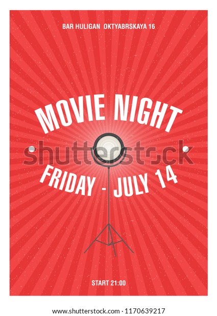 Modern Poster Placard Invitation Template Movie Stock Vector (Royalty ...