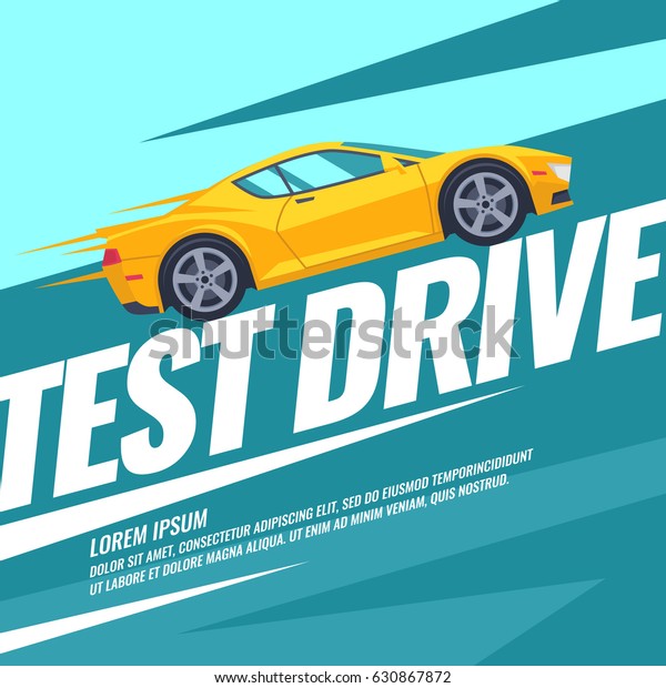 Modern Poster Test Drive Car Vector Stock Vector (Royalty Free) 630867872