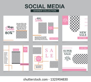 Set Square Editable Social Media Post Stock Vector (Royalty Free ...
