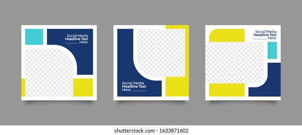 3 Editable Square Banner Layout Template Stock Vector (Royalty Free ...