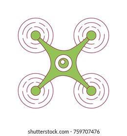 Modern Quadcopter Drone Camera Top View Stock Vector (Royalty Free ...