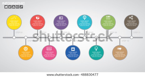 Modern Rainbow Timeline Circle Milestones Pastel Stock Vector (Royalty ...