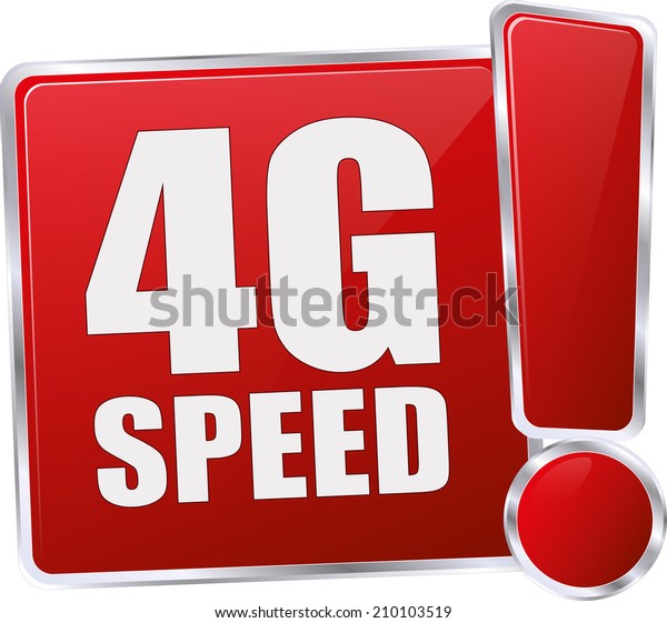 Modern Red 4g Speed Sign Stock Vector (Royalty Free) 210103519 ...