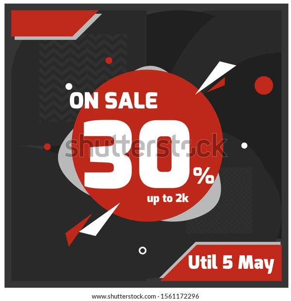 Modern Red Banner Promotion Template Minimalist Stock Vector (Royalty ...
