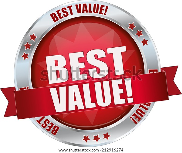 Modern Red Best Value Sign Stock Vector (Royalty Free) 212916274 ...
