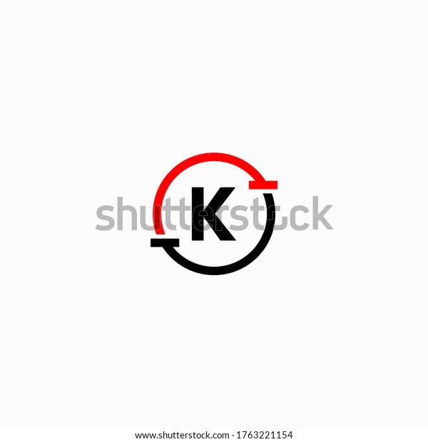 Modern Red Black Circle K Logo Stock Vector (Royalty Free) 1763221154 ...