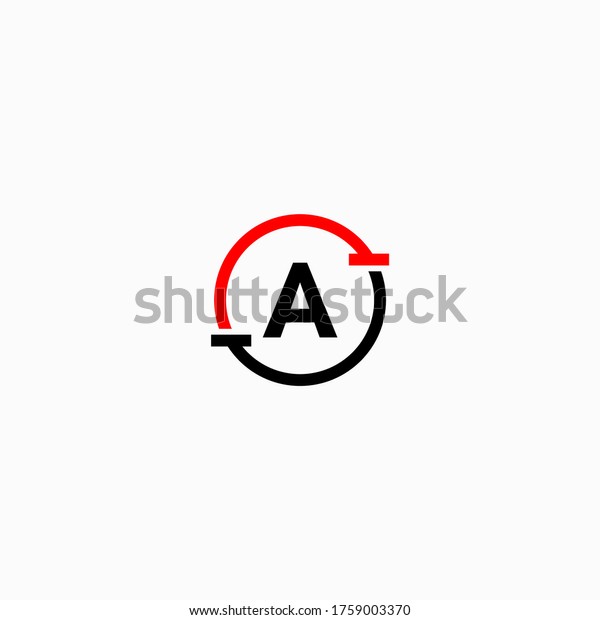 Modern Red Black Circle Logo Letter Stock Vector (Royalty Free ...