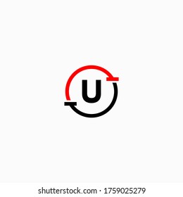 Modern Red Black Circle U Logo Stock Vector (Royalty Free) 1759025279 ...