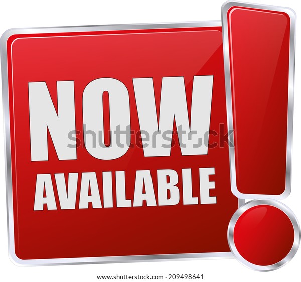 Modern Red Now Available Sign Stock Vector (Royalty Free) 209498641