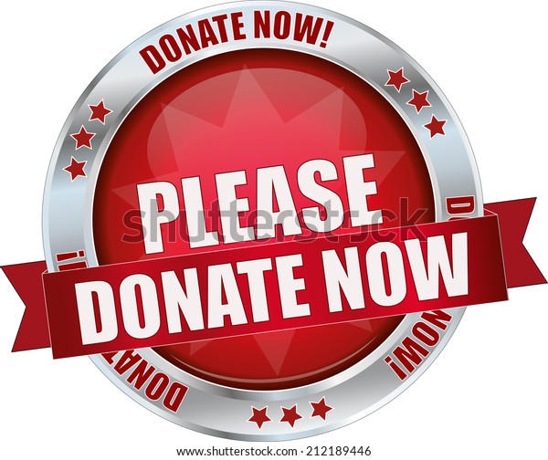 Modern Red Please Donate Now Sign Stock Vector (Royalty Free) 212189446 ...