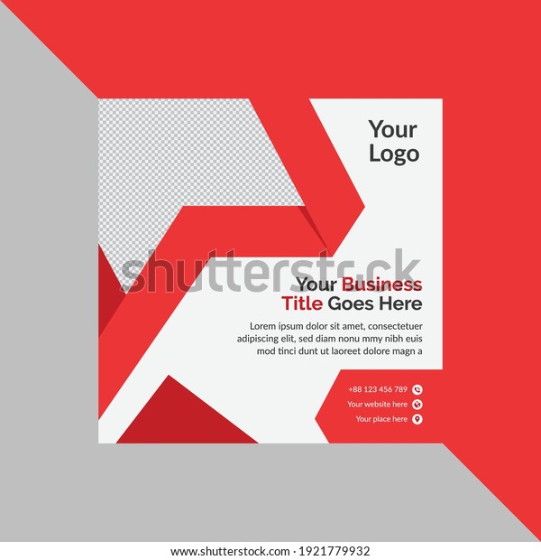 Modern Red Social Media Post Stock Vector (Royalty Free) 1921779932 ...