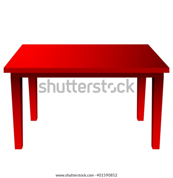 Modern Red Table Against White Background Stock Vector (Royalty Free ...