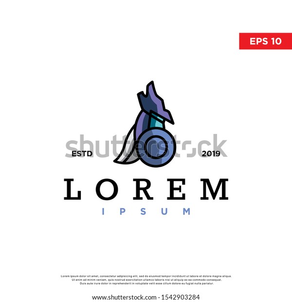 Modern Robotic Wolf Logo Simple Icon 스톡 벡터(로열티 프리) 1542903284 ...