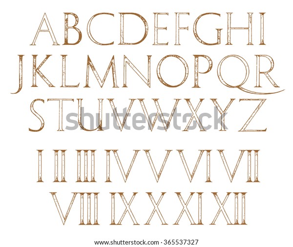 Modern Roman Classic Alphabet Method Geometrical Stock Vector (Royalty ...