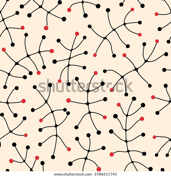 Modern Seamless Pattern Black Red Dots Stock Vector (Royalty Free ...