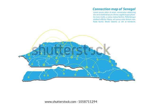 Modern Senegal Map Connections Network Design Stock Vector (Royalty ...