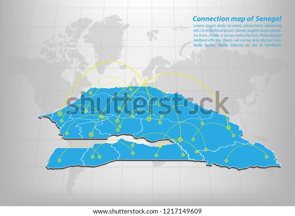 Modern Senegal Map Connections Network Design Stock Vector (Royalty ...