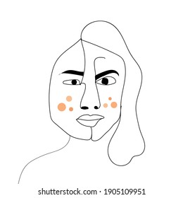 Modern Simple Face Line Art Stock Vector (Royalty Free) 1905109951 ...